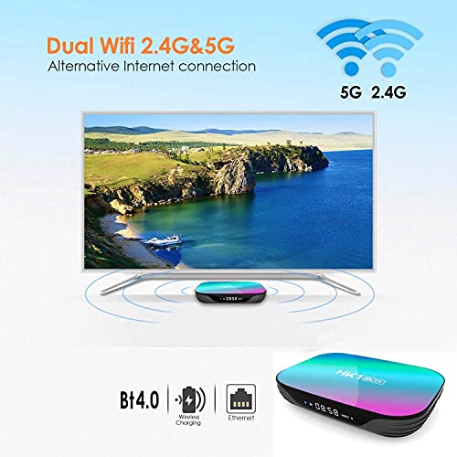 Sofobod HK1 Box Smart TV Box Android 9.0, 4GB RAM 32GB ROM, S905X3 Quad Core 64bit Cortex-A55, GPU G31 MP2, 2.4G/5G Dual WiFi BT4.0 H.265 Decoding LAN 1000 RJ-45, HD 8K：HK1BOX 4+32