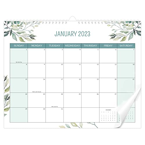 Calendar 2023 - 12 Month Wall Calendar From January 2023 to December 2023.15" X 11.8" Large Twin-Wire Binding Monthly Weekly Planner Academic Calendar