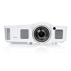 optoma eh200st full 3d 1080p 3000 lumen dlp short throw projector with 20,000:1 contrast ratio and mhl enabled hdmi port , white