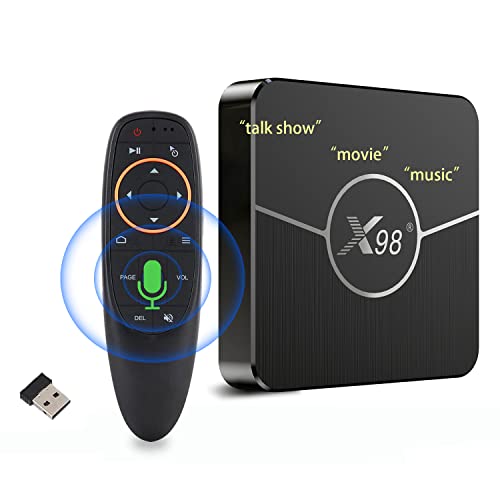 X98 5G Android 11 TV Box, 4K HDR Media Player Support 2.4G/5G Dual WiFi BT5.0 3D AV1 with Voice Air Mouse Remote