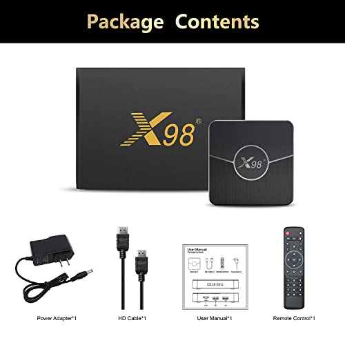 X98 5G Android 11 TV Box, 4K HDR Media Player Support 2.4G/5G Dual WiFi BT5.0 3D AV1 with Voice Air Mouse Remote