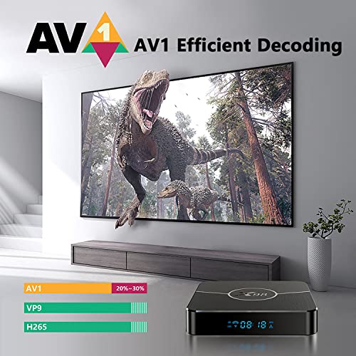 X98 5G Android 11 TV Box, 4K HDR Media Player Support 2.4G/5G Dual WiFi BT5.0 3D AV1 with Voice Air Mouse Remote