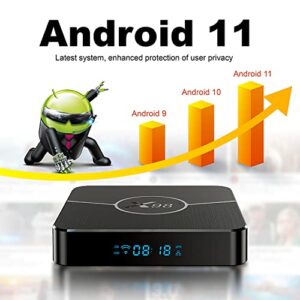 X98 5G Android 11 TV Box, 4K HDR Media Player Support 2.4G/5G Dual WiFi BT5.0 3D AV1 with Voice Air Mouse Remote