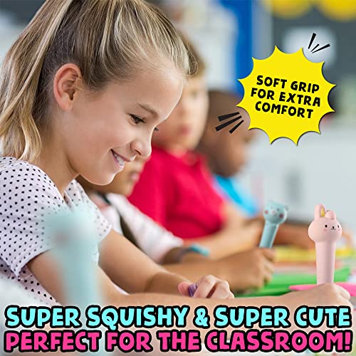 BUNMO Kawaii Pens Squishies 3pk | Hours of Creative Fun | Cute Squishy Pens | Great for Stress Relief | Tween Girls Toys | Fun Kids Stationary