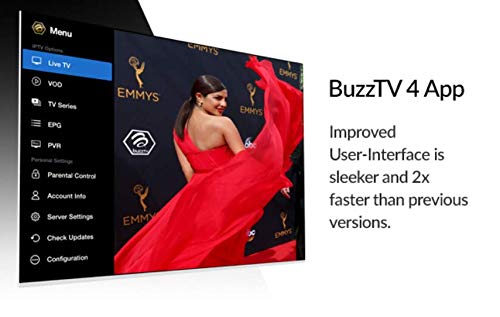 BuzzTV XR4000 - Android 9.0 IPTV Set-Top Box with IR-100 Remote - Faster Than Ever Before - 4K Ultra HD - 2GB RAM 16GB Storage - Latest Graphics Processor - Dual Band WiFi