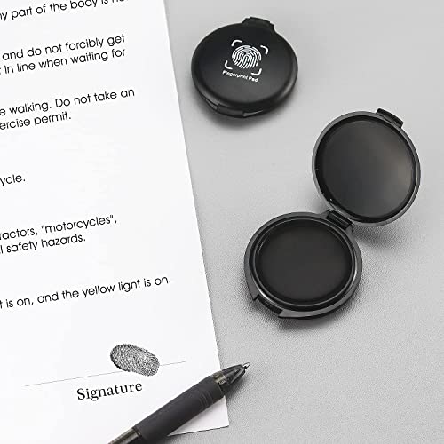 Fingerprint Ink Pad (Pack of 2) - Thumbprint Ink Pad for Notary Supplies Identification Security ID Fingerprint Cards Law Enforcement Fingerprint kit Black Ink pad Stamp pad huella dactilar