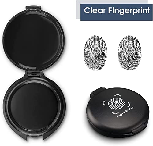 Fingerprint Ink Pad (Pack of 2) - Thumbprint Ink Pad for Notary Supplies Identification Security ID Fingerprint Cards Law Enforcement Fingerprint kit Black Ink pad Stamp pad huella dactilar