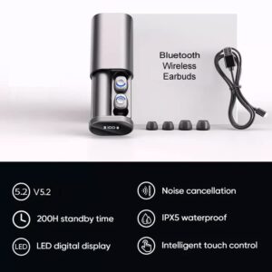 Bluetooth-Earphones-Earbuds/Noise-Canceling/Power-Bank-Mobile-Phone-Charger, in White Color