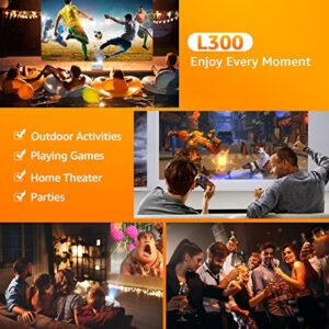 HD 1080P 5G WiFi Bluetooth Projector, 450" Display, AILESSOM 15000LM 4K Support Projector for Outdoor Movies, Full Sealed Optical Movie Projector Compatible with TV Stick/iOS/Android/PS5