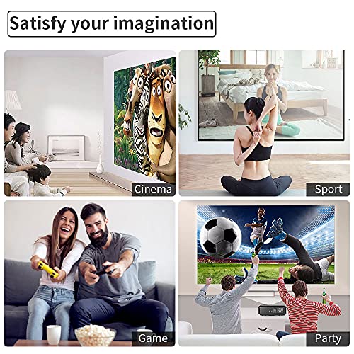 Full HD 1080P Projector 7500LM, Indoor Outdoor Movie Projector with 50,000 Hours LED Lamp Life, 200" Home Theater Projector Video Gaming for iOS Android Smart Phone/PC/Laptop/DVD/TV Stick/HDMI/USB/VGA