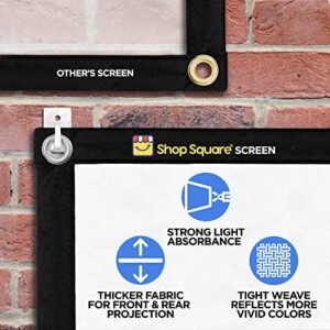 Shop Square Projector Screen - 120 inch Projector Screen for Outdoor Theater, Movie Viewing, Camping, Indoor Use - Foldable, Anti-Crease, Double-Sided Projection Monitor - 20 Hooks & 2 Ropes Included