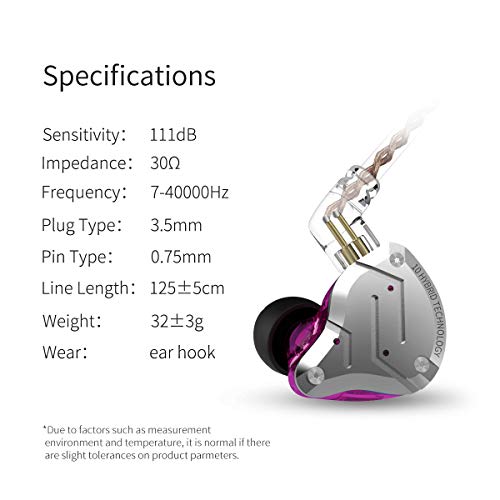 KZ ZS10 Pro 4BA+1DD 5 Driver in-Ear HiFi Metal Earphones with Stainless Steel Faceplate, 2 Pin Detachable Cable mids Vocal Earbuds zs10 pro kz (Gold,No mic)