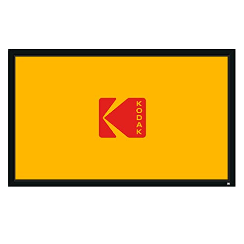 KODAK Projector Screen | 120” Fixed Frame Home Projection Screen with Black Velvet Frame, Durable PVC & Wall Mount Kit | 160° View Angle, 16:9, 1.1, Full HD 4K 8K & Active 3D Ready for Movies & Gaming