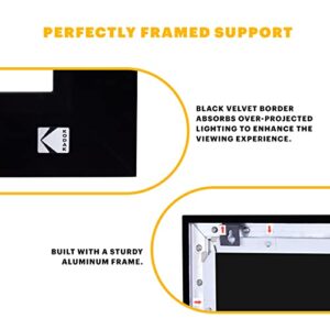 KODAK Projector Screen | 120” Fixed Frame Home Projection Screen with Black Velvet Frame, Durable PVC & Wall Mount Kit | 160° View Angle, 16:9, 1.1, Full HD 4K 8K & Active 3D Ready for Movies & Gaming