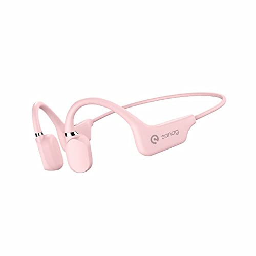 YODZ Bone Conduction Headphones Wireless Sports Headset Bluetooth 5.0 Open Ear HiFi Stereo IPX67 Waterproof Earphone Noise Reduction with Mic, for Sports and Games,Pink