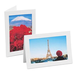 48 Pack Photo Frame Cards with Envelopes, Notecards for 4x6 Picture Insert (White)