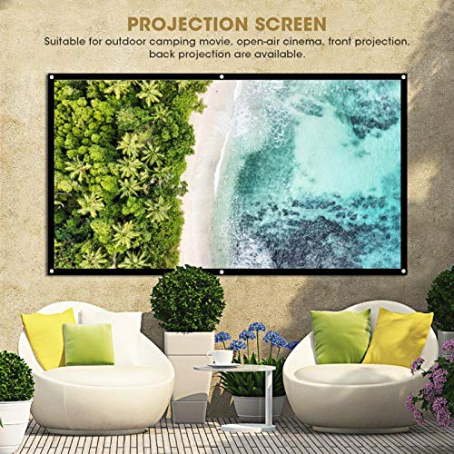 40inch Projection Screen, 16:9 40in Projection Screen Thicken Portable Non Crease Foldable Soft White Polyester Projector Curtain Suitable for Home Theater,Conference,Outdoor Camping Movie