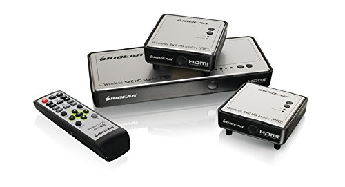 IOGEAR HDMI Wireless 5x2 Matrix Switch w/ 1 Additional Receiver - Full HD 1080p Video Up To 200 Feet - Simultaneously To Up To 5 HDTVs - 5.1 CH Digital Audio - HDCP 2.0 - Plug n Play - GWHDMS52MBK2