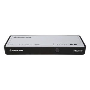 IOGEAR HDMI Wireless 5x2 Matrix Switch w/ 1 Additional Receiver - Full HD 1080p Video Up To 200 Feet - Simultaneously To Up To 5 HDTVs - 5.1 CH Digital Audio - HDCP 2.0 - Plug n Play - GWHDMS52MBK2