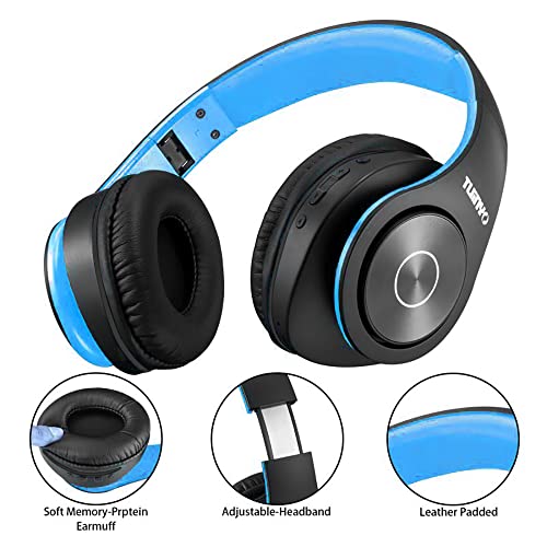 TUINYO Bluetooth Headphones Wireless, Over Ear Stereo Wireless Headset 35H Playtime with deep bass, Soft Memory-Protein Earmuffs, Built-in Mic Wired Mode PC/Cell Phones/TV