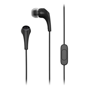 motorola wired earbuds with microphone – earbuds 2-s corded in-ear headphones, control button for calls/music, comfortable lightweight silicone ear buds, clear bass sound, noise isolation – black