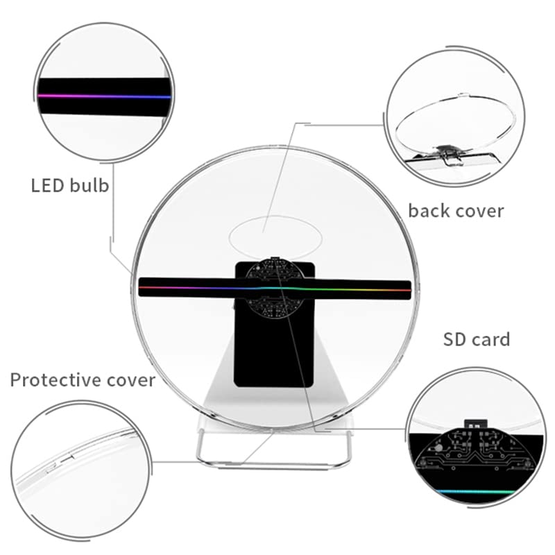 3D Hologram Fan with WiFi, 512PX Hi-Resolution 12" Holographic Video Projector, Graphic 3D Video-3D Advertising Display is Best for Store Shop Holiday Events Display Built-in Rechargeable Battery