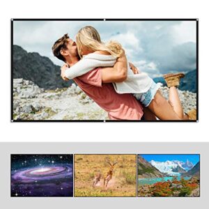 Docooler Projector Screen 100 Inch/150 Inch Optional, Widescreen 16:9 HD Anti-Crease Projection Screen Foldable and Portable for Wall Projection, Home Theater, Indoors Outdoors Film, Party