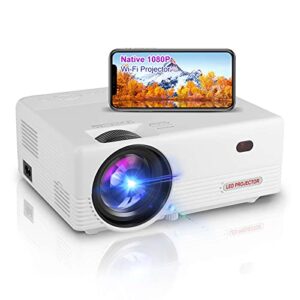 4k projector, wifi projector, oseven portable movie projector supported 4k, compatible with smartphone, tv stick, hdmi, vga, usb, laptop, tablet，ios & android