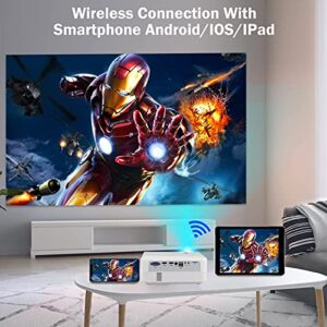 4k Projector, WiFi Projector, OSEVEN Portable Movie Projector Supported 4K, Compatible with Smartphone, TV Stick, HDMI, VGA, USB, Laptop, Tablet，iOS & Android