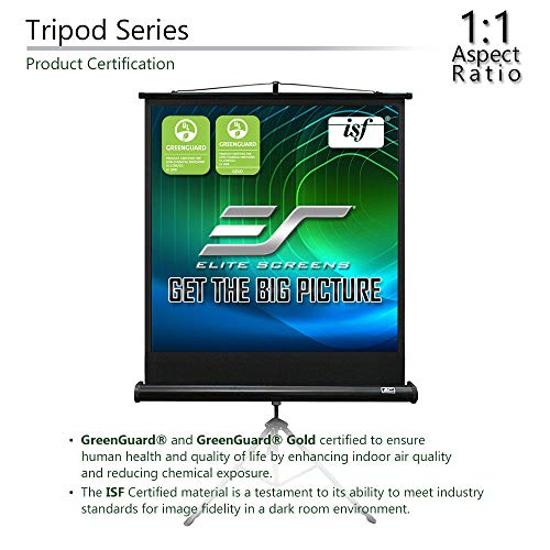 Elite Screens Tripod Series, 85-INCH 1:1, 16:9, 4:3, Adjustable Multi Aspect Ratio Portable Indoor Outdoor Projector Screen, 8K / 4K Ultra HD 3D Ready, US Based Company 2-YEAR WARRANTY, T85UWS1 - Black