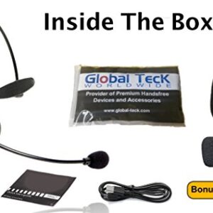 Global Teck Bundle of KX-TCA285 and KX-TCA385 Compatible Bluetooth Headset - BlueParrott 250-XT Bluetooth Headset Includes Car Charger and Extra Cushions