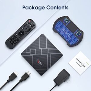 2022 Newest Android TV Box 11.0, X12 Plus Android TV Box 4GB RAM 32GB ROM with RK3318 Quad-Core 64 Bits, Android Box Dual-WiFi 2.4GHz/5GHz BT 4.2 USB 3.0 3D 4K/6K with Wireless Mini Keyboard