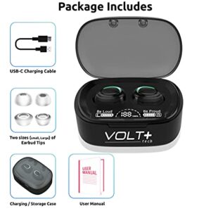 VOLT PLUS TECH Wireless V5.1 PRO Earbuds Compatible with Samsung Galaxy S20 Plus 5G IPX3 Bluetooth Touch Waterproof/Sweatproof/Noise Reduction with Mic (Black)