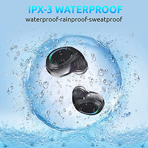 VOLT PLUS TECH Wireless V5.1 PRO Earbuds Compatible with Samsung Galaxy S20 Plus 5G IPX3 Bluetooth Touch Waterproof/Sweatproof/Noise Reduction with Mic (Black)