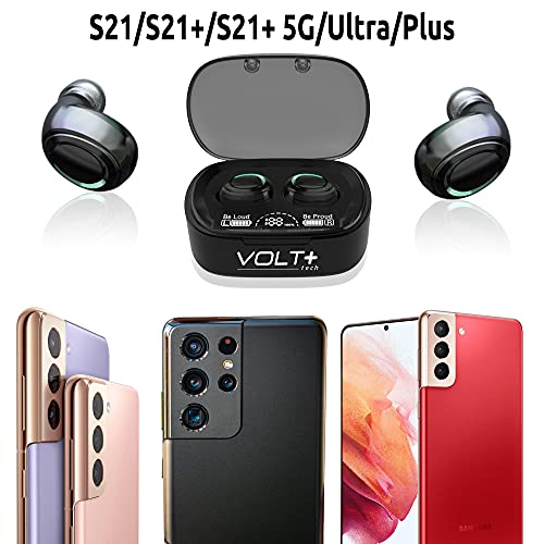 VOLT PLUS TECH Wireless V5.1 PRO Earbuds Compatible with Samsung Galaxy S20 Plus 5G IPX3 Bluetooth Touch Waterproof/Sweatproof/Noise Reduction with Mic (Black)