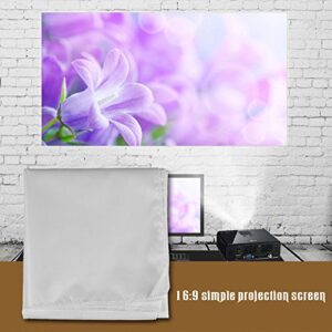 Projector Screen,Projector Curtain Rear Projection Screen 60-120 Inch Portable Foldable White Projector Curtain Screen 16:9 Indoor/Outdoor Movie Theater Open-air Cinema (84inch)