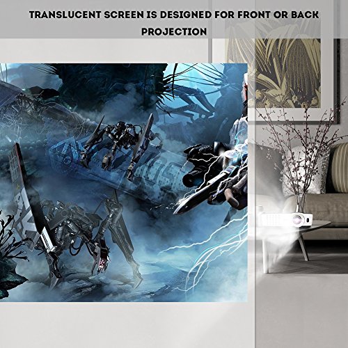 Projector Screen,Projector Curtain Rear Projection Screen 60-120 Inch Portable Foldable White Projector Curtain Screen 16:9 Indoor/Outdoor Movie Theater Open-air Cinema (84inch)