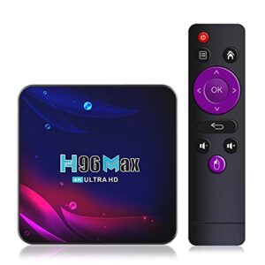 smart tv box 4g+64gb h96 max android 11.0 rk3318 quad-core with 2.4g wifi 4k ultra hd h.265 streaming media player