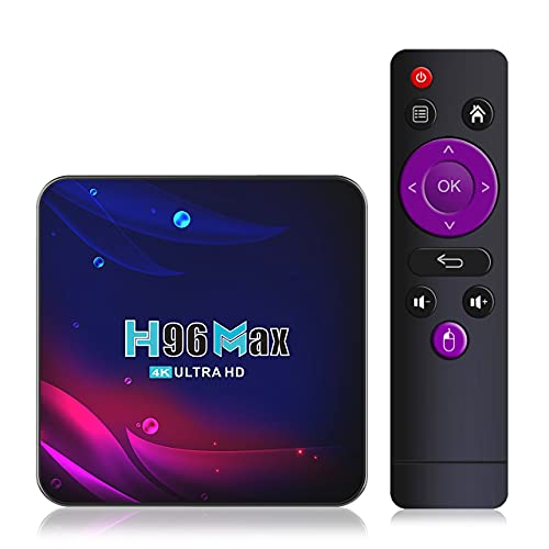 Smart TV Box 4G+64GB H96 Max Android 11.0 RK3318 Quad-Core with 2.4G WiFi 4K Ultra HD H.265 Streaming Media Player