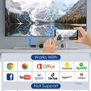 Wireless Display Adapter, HDMI/TV Display Adapter, No Setup or APP, Supports Miracast, Airplay, DLNA, for iPhone iOS, Android, Windows, Mac OS Casting/Mirroring to TV/Projector/Monitor