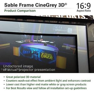 Elite Screens Sable Frame CineGrey 3D, 150-inch Diagonal 16:9, 8K 4K Ultra HD Ready Ceiling and Ambient Light Rejecting Fixed Frame Projector Screen, CineGrey 3D Projection Material, ER150DHD3