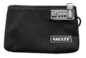 vaultz money bag with lock – 5 x 8 inches, men & women’s locking accessories pouch for cash, bank deposits, wallet, medicine, phone and credit cards – black