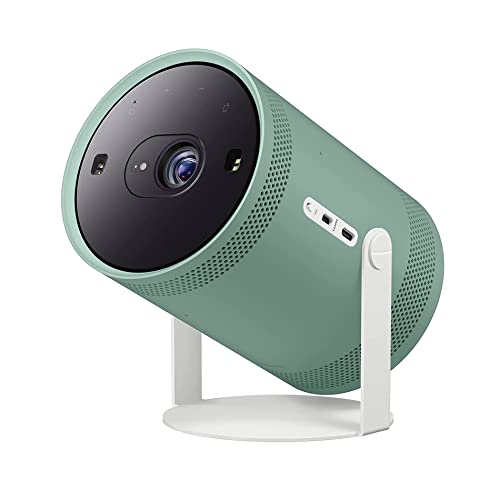 SAMSUNG 30”- 100” The Freestyle Smart Portable Projector, FHD, HDR, SP-LSP3BLAXZA with a SAMSUNG The Freestyle Skins for Smart Portable Projector, Device Cover Sleeve, 2022 Model, Forest Green (2022)