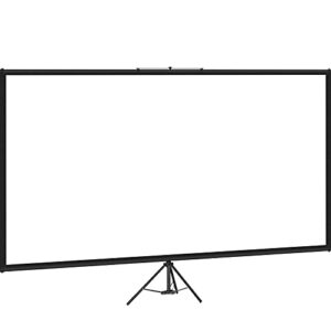 VEVOR Tripod Projector Screen with Stand 90 inch 16:9 4K HD Projection Screen Stand Wrinkle-Free Height Adjustable Portable Screen for Projector Indoor & Outdoor for Movie, Home Cinema, Gaming, Office