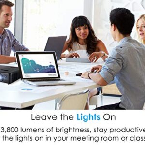 Optoma S334e SVGA Bright Professional Projector Lights On Viewing with 3,800 Lumens Latest DLP Technology Business Presentations Classrooms or Home 15,000 hour lamp life Speaker Built In Portable Size