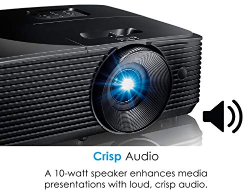 Optoma S334e SVGA Bright Professional Projector Lights On Viewing with 3,800 Lumens Latest DLP Technology Business Presentations Classrooms or Home 15,000 hour lamp life Speaker Built In Portable Size