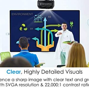 Optoma S334e SVGA Bright Professional Projector Lights On Viewing with 3,800 Lumens Latest DLP Technology Business Presentations Classrooms or Home 15,000 hour lamp life Speaker Built In Portable Size