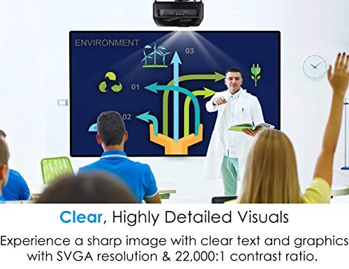 Optoma S334e SVGA Bright Professional Projector Lights On Viewing with 3,800 Lumens Latest DLP Technology Business Presentations Classrooms or Home 15,000 hour lamp life Speaker Built In Portable Size