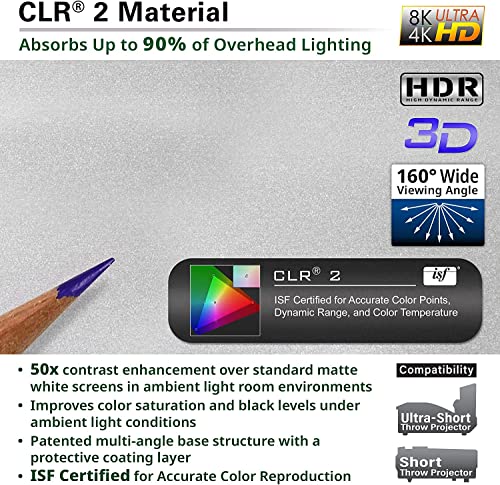 Elite Screens Light-On CLR 2 Series, 103" Diag. 16:9, Ceiling Ambient Light Rejecting Folding-Frame Portable Screen, LPS103H-CLR2