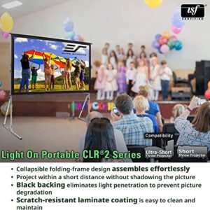 Elite Screens Light-On CLR 2 Series, 103" Diag. 16:9, Ceiling Ambient Light Rejecting Folding-Frame Portable Screen, LPS103H-CLR2